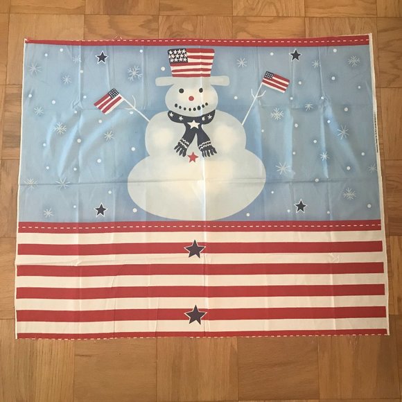 Office | Patriotic Snowman Craft Fabric Panel New | Poshmark